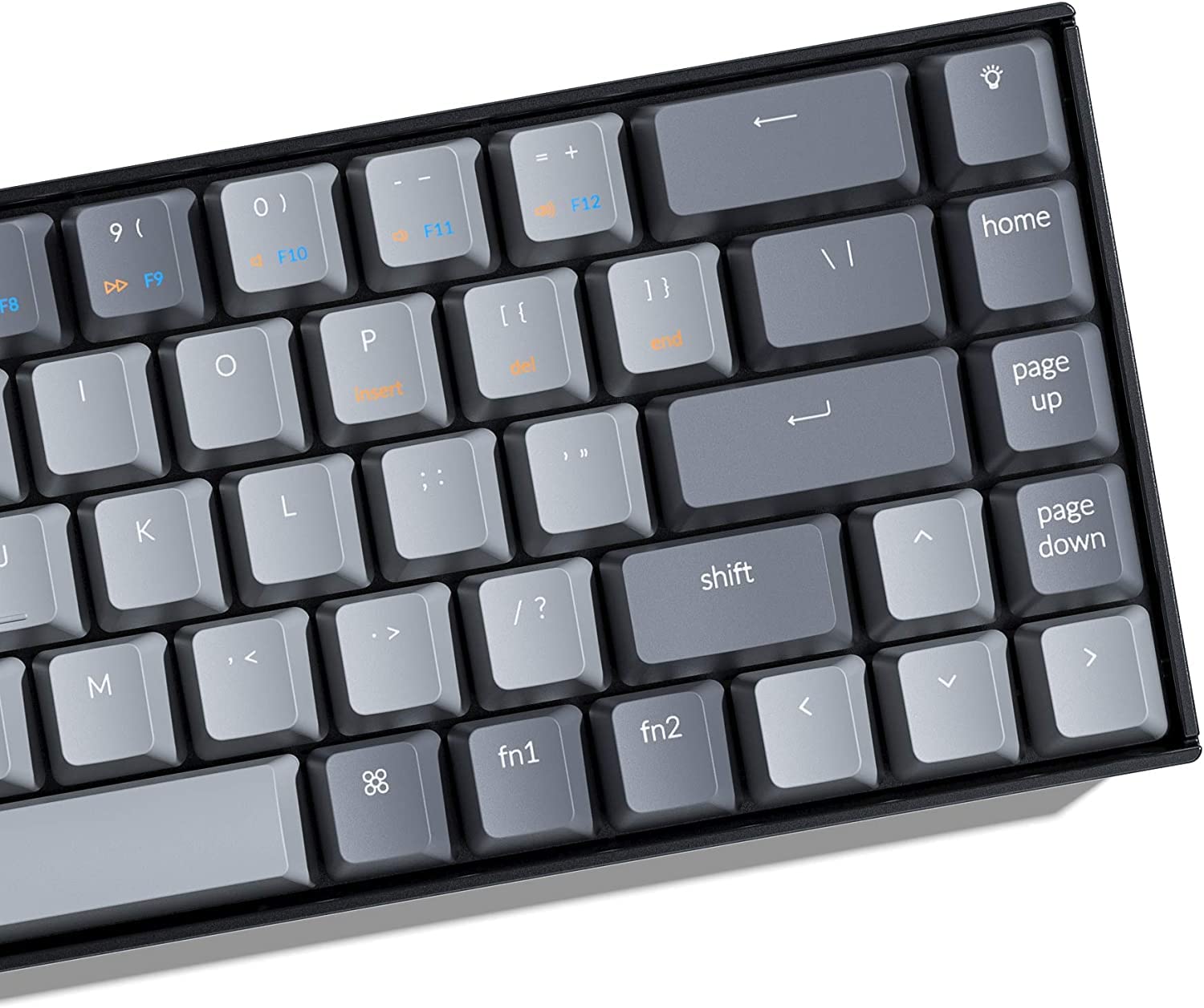 Keychron K6 Gaming Mechanicak Keyboard Wireless/Wired, 65% Layout 68 Key Compact Bluetooth Keyboard with White Backlit, N-Key Rollover, Gateron G Pro Brown Switch for Mac Windows