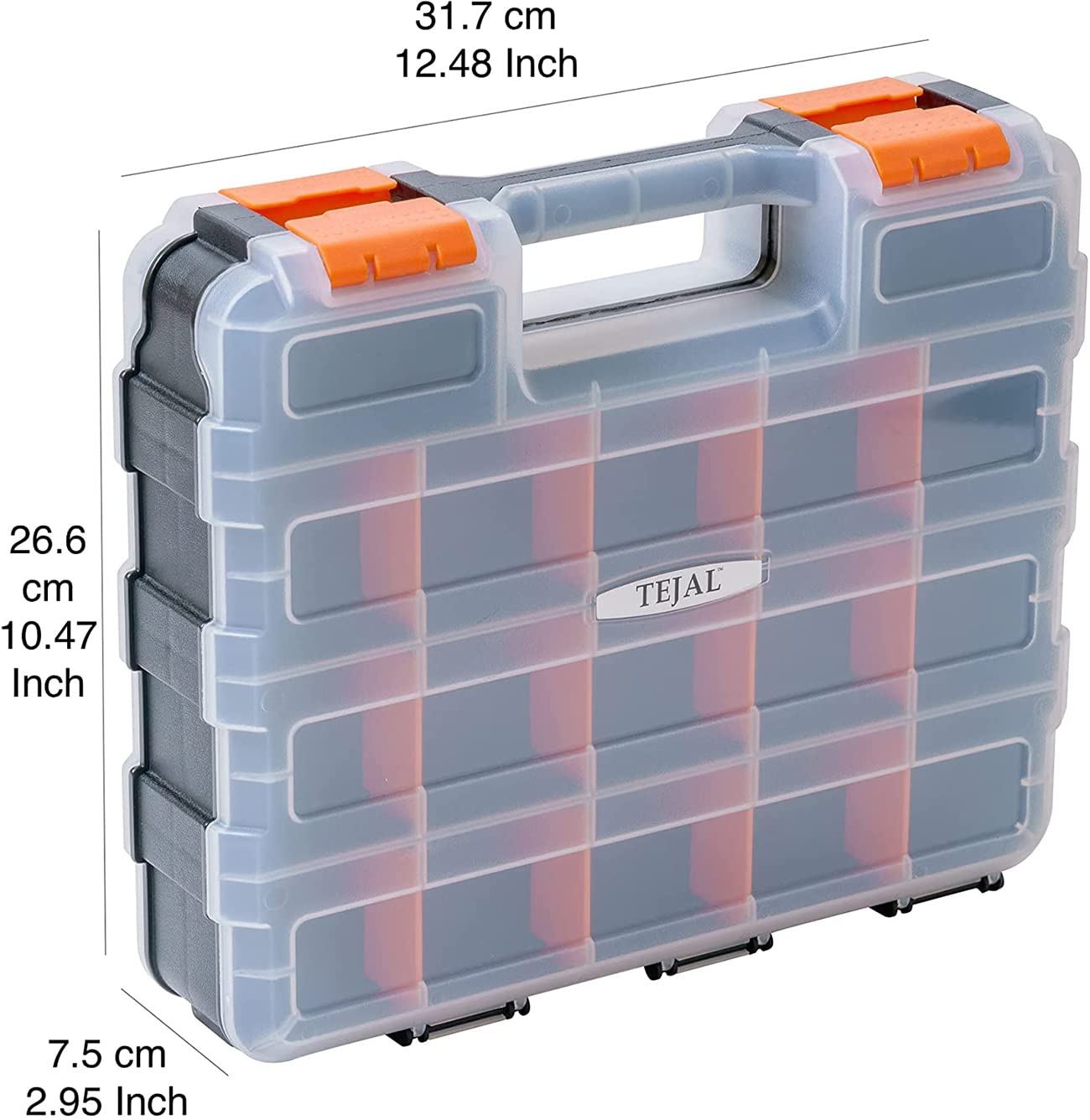 Hn with Yn Double-sided tool storage box, screw organizers and storage bins, small parts organizer box, suitable for storing screws, nuts and Fishing Lures Baits Fishing Hooks other small tool boxes