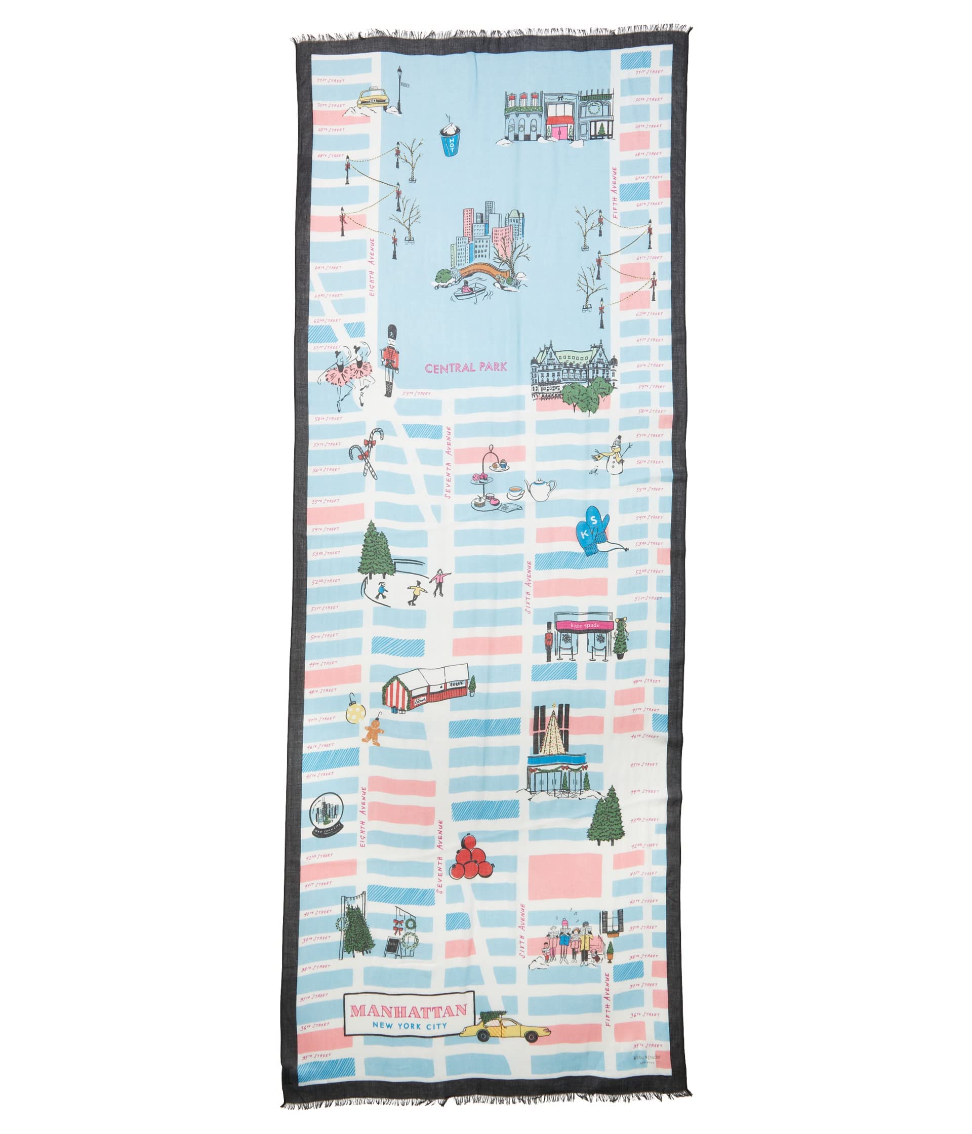 kate spade new york Holiday Map of New York Oblong Multi One Size