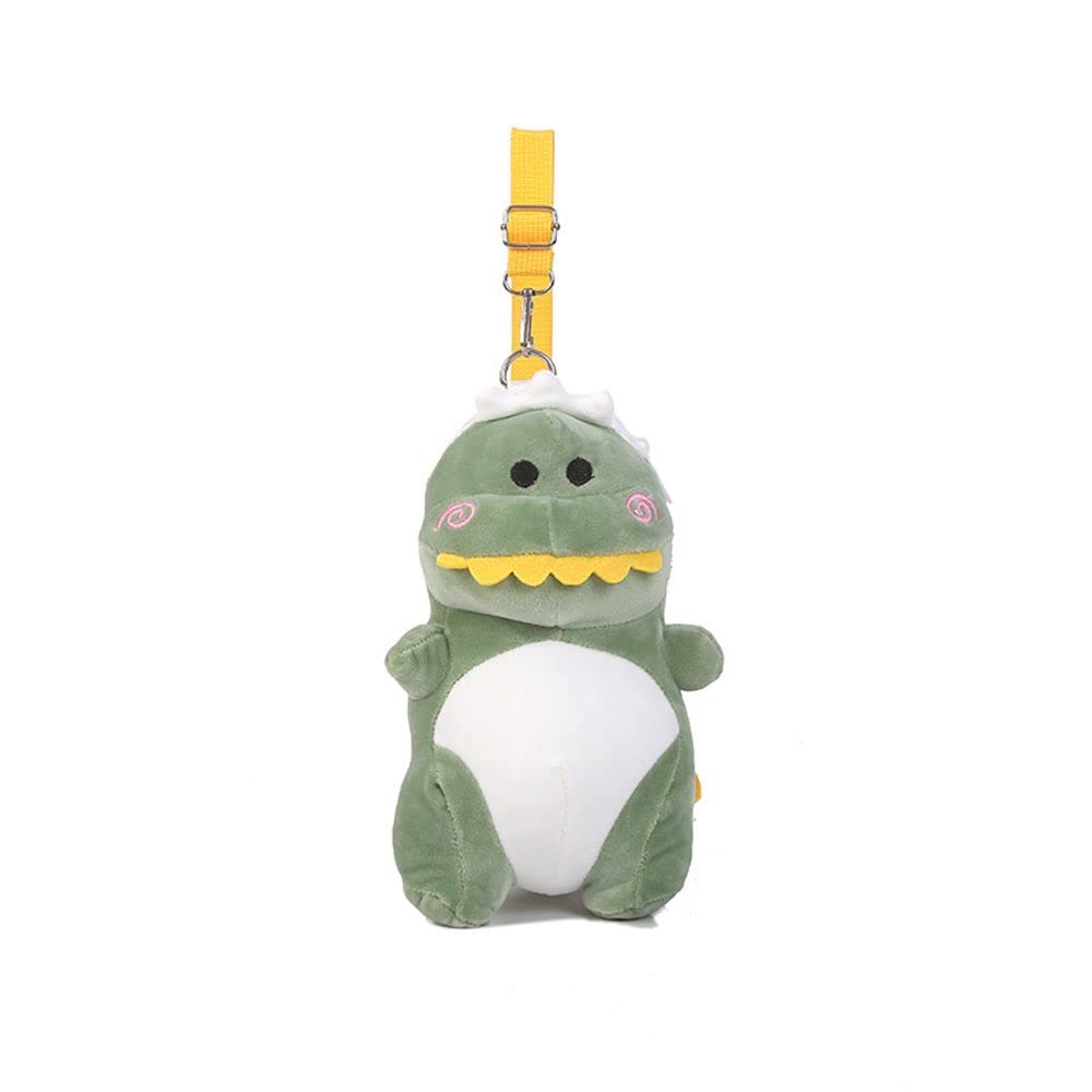 Large Cute Cartoon Plush Dinosaur Handbag Shoulder Bag Crossbody Bag Plush Lovely Shoulder Strap Shoulder Bag(green)