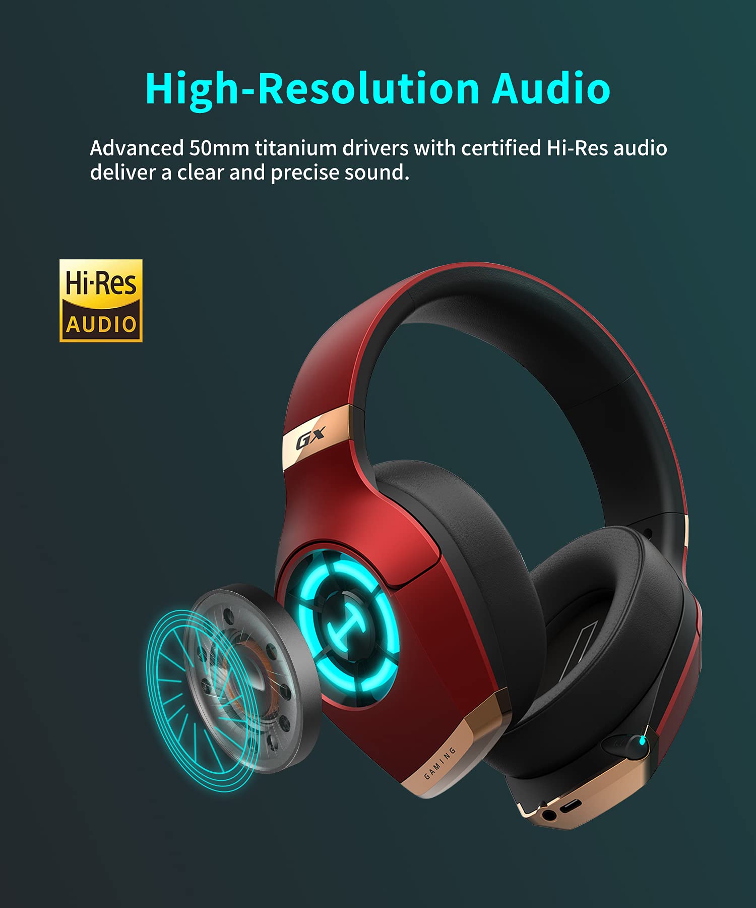 HECATE by Edifier GX Xbox Gaming Headset, Hi-Res Audio, Noise Cancelling Wired Gaming Headphones with Microphone for PS4/ PS5/ PC/Switch/Xbox Gamepad - USB/Type-C/3.5mm - RGB Lighting - 50mm Driver