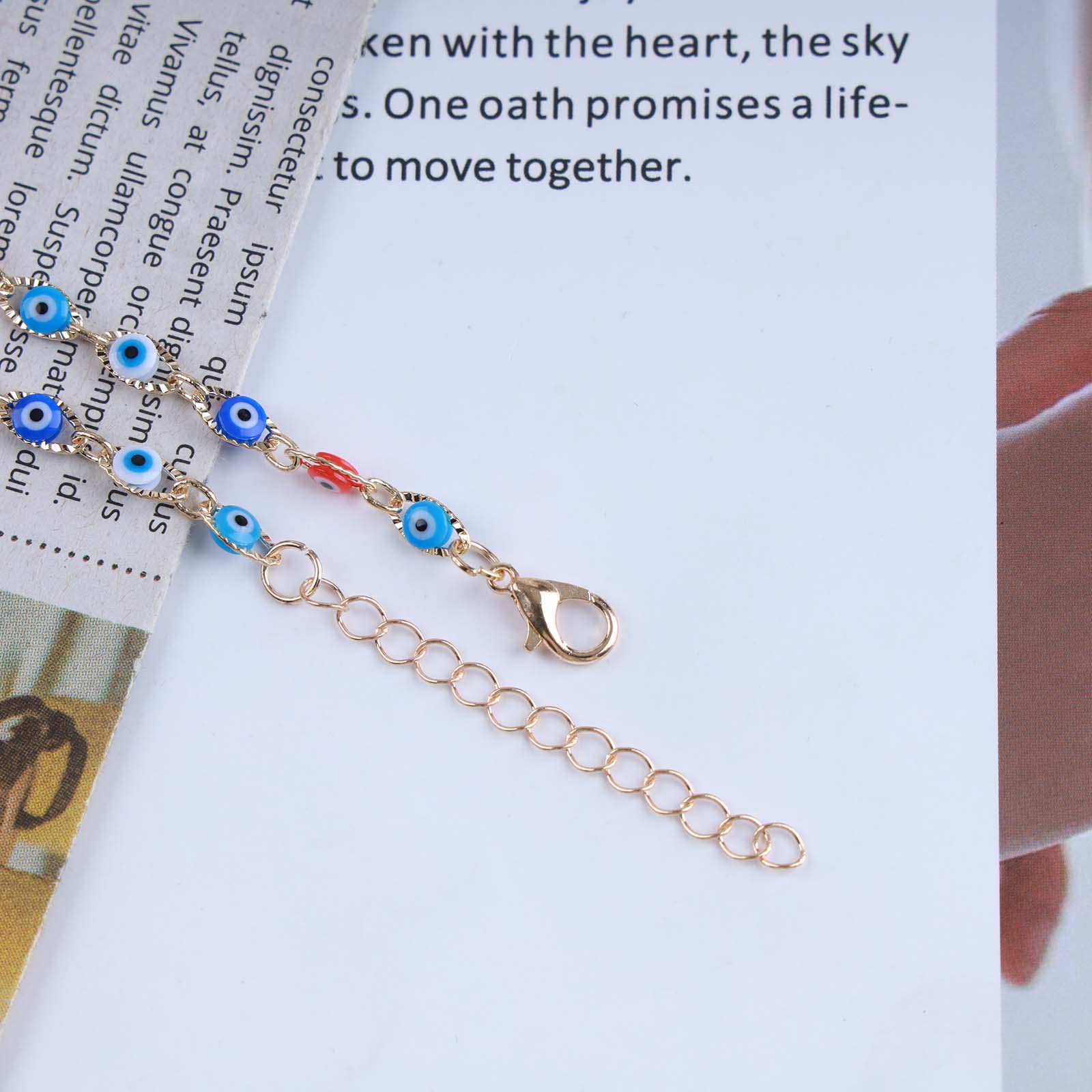 Iaceble Boho Evil Eye Bracelet Colorful Evil Eye Chain Bracelet Turkish Evil Eye Beads Bracelet Lucky Eye Bracelet Jewelry for Women
