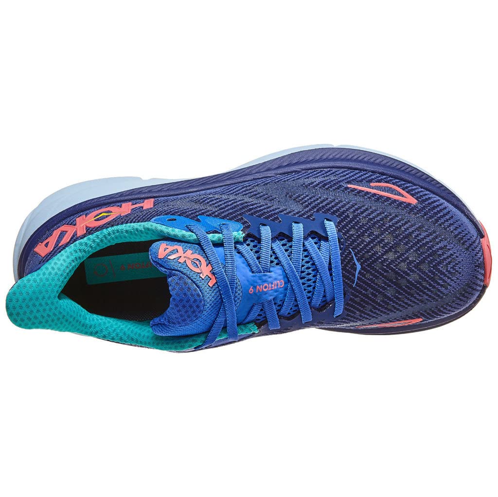 HOKA ONE ONE Women's Clifton 9 Shoes (Bellweather Blue/Ceramic, us_Footwear_Size_System, Adult, Women, Numeric, Medium, Numeric_8_Point_5)