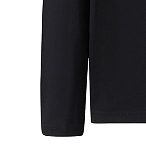 JEKE-DG Men Causal Pullover Long Sleeve T-shirt Crewneck Sweatshirt Solid Lightweight Sweater Tops Bottoming Shirt Basic Tees (Small,Black)