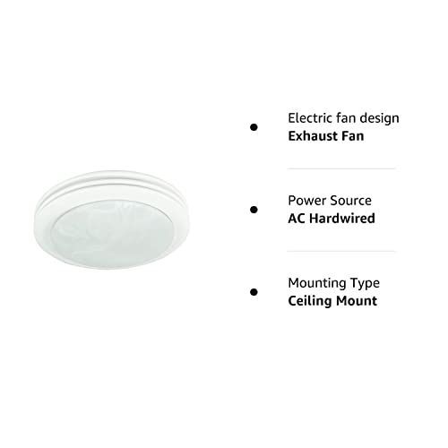 Hunter 90052z Saturn Decorative Bathroom Ventilation Exhaust Fan and Light, 80 CFM, Satin White