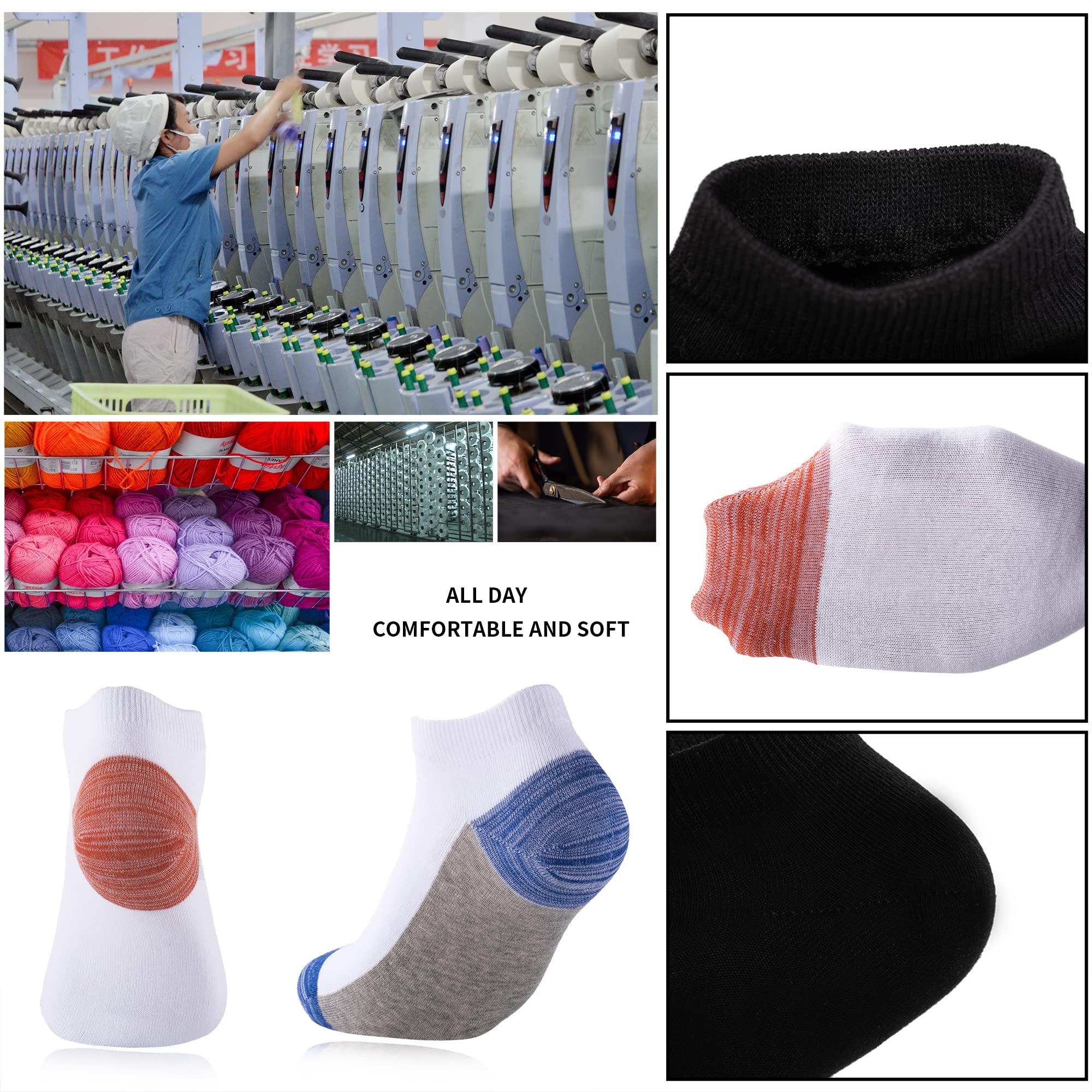 IEOVIEE Active Athletic Socks for Women, Low Cut Ankle Athletic Socks Cushioned Running Performance Breathable Sock for size 6-11