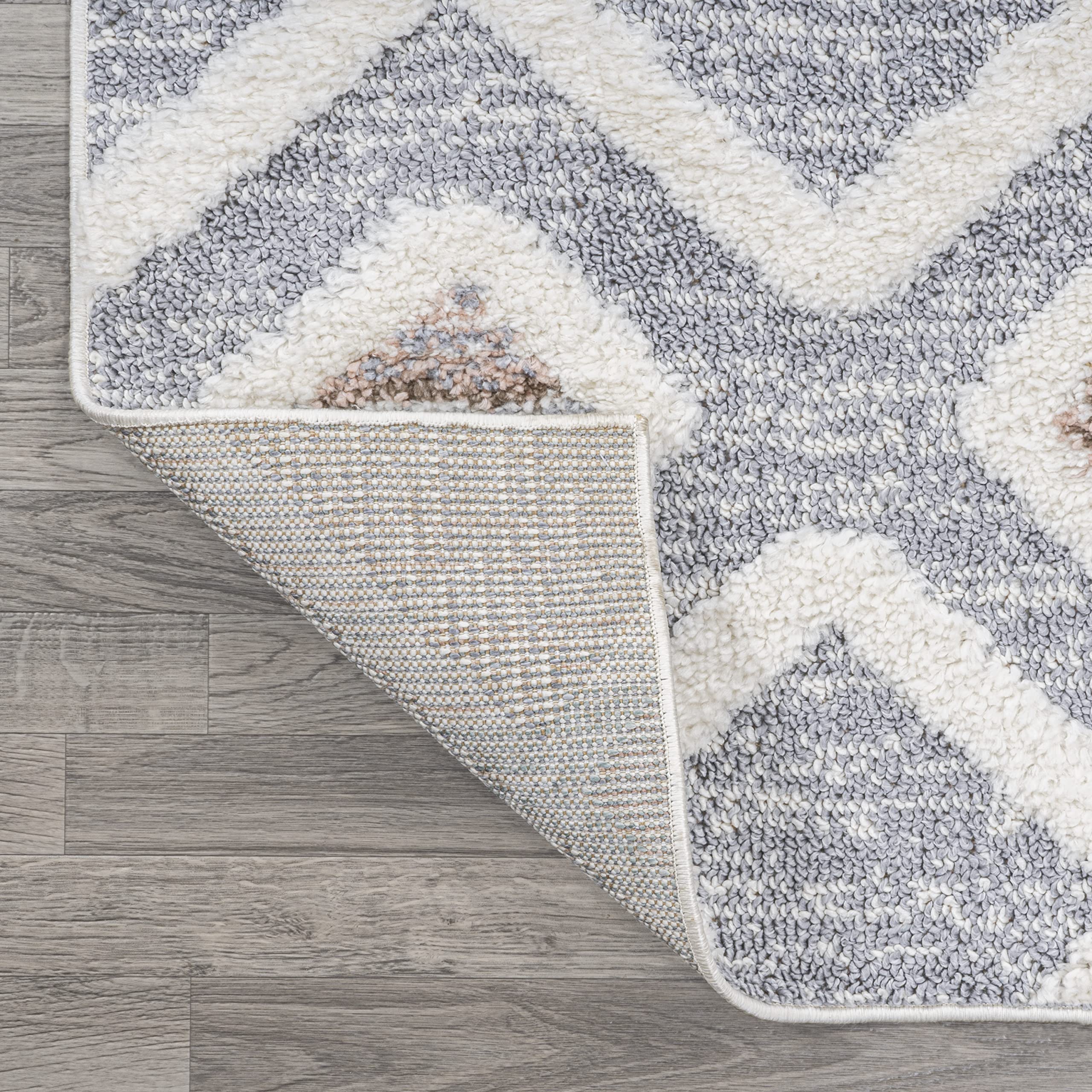 JONATHAN Y SNT104A-5 Monique Trellis High-Low Indoor Area -Rug, Modern, Contemporary, Bohemian Easy -Cleaning,Bedroom,Kitchen,Living Room,Non Shedding, Multi/Gray, 5 X 8