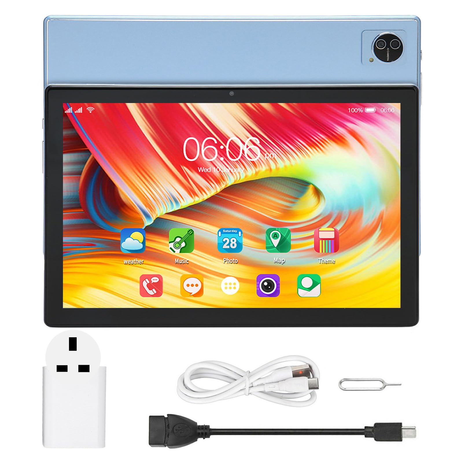 HD Tablet, Octa Core CPU Support Fast Charging 10.1 Inch Tablet 8GB 256GB UK Plug 100-240V for Android 12.0 for Travel (#2)