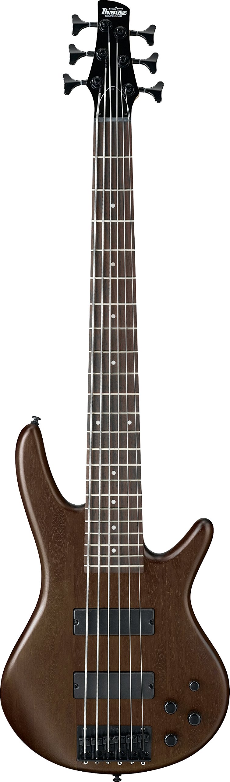 Ibanez GSR, 6-String Bass Guitar, Right, Walnut Flat (GSR206BWNF) and ChromaCast Electric Bass Guitar Padded Gig Bag (CC-BPB, Black)