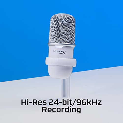 HyperX SoloCast β USB Condenser Gaming Microphone, for PC, PS5, PS4, and Mac, Tap-to-Mute Sensor, Cardioid Polar Pattern, Great for Streaming, Podcasts, Twitch, YouTube, Discord - White