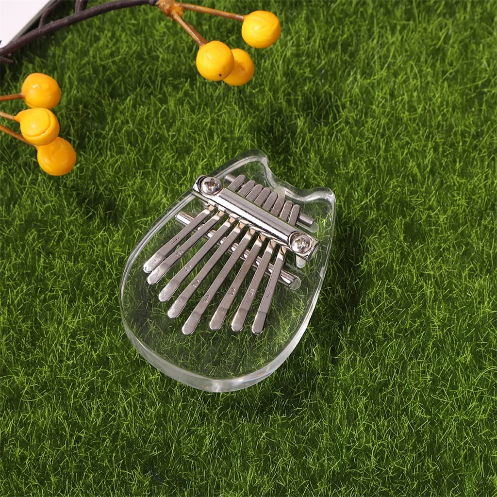 KXDFDC 1pcs Mini 8 Key Cute Portable Thumb Piano Clear Transparent Finger Piano