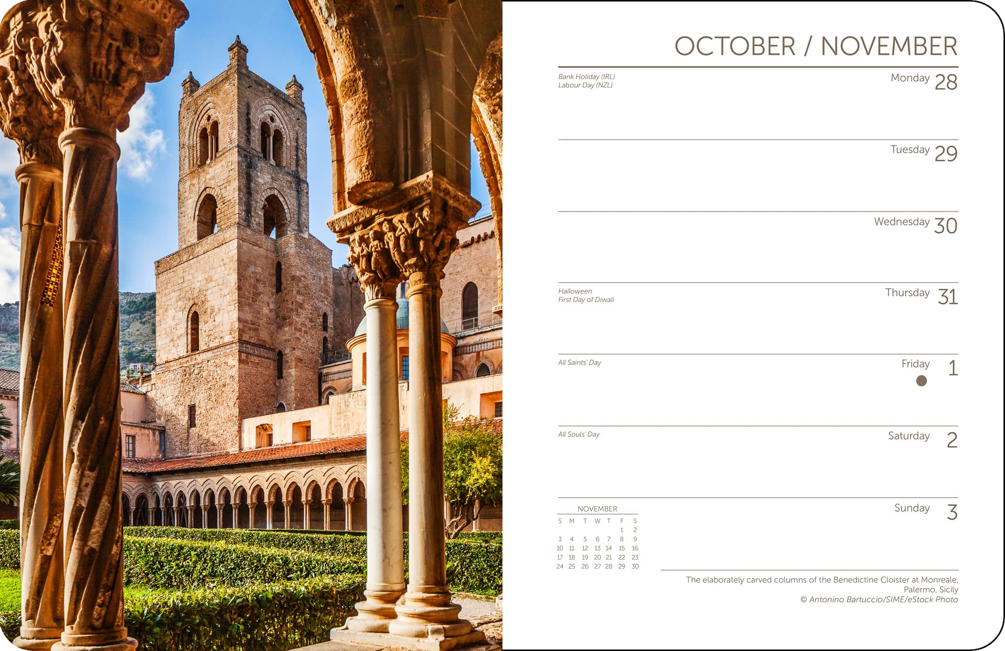 Italy Weekly Engagement Calendar 2024, Planner 6.5" x 8.5" Spiral Bound
