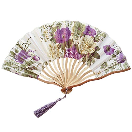 Held Hand Paper Chinese Decor Fan Party Wedding Style Fan Folding Fans Small Loud Fan (0-H, One Size)