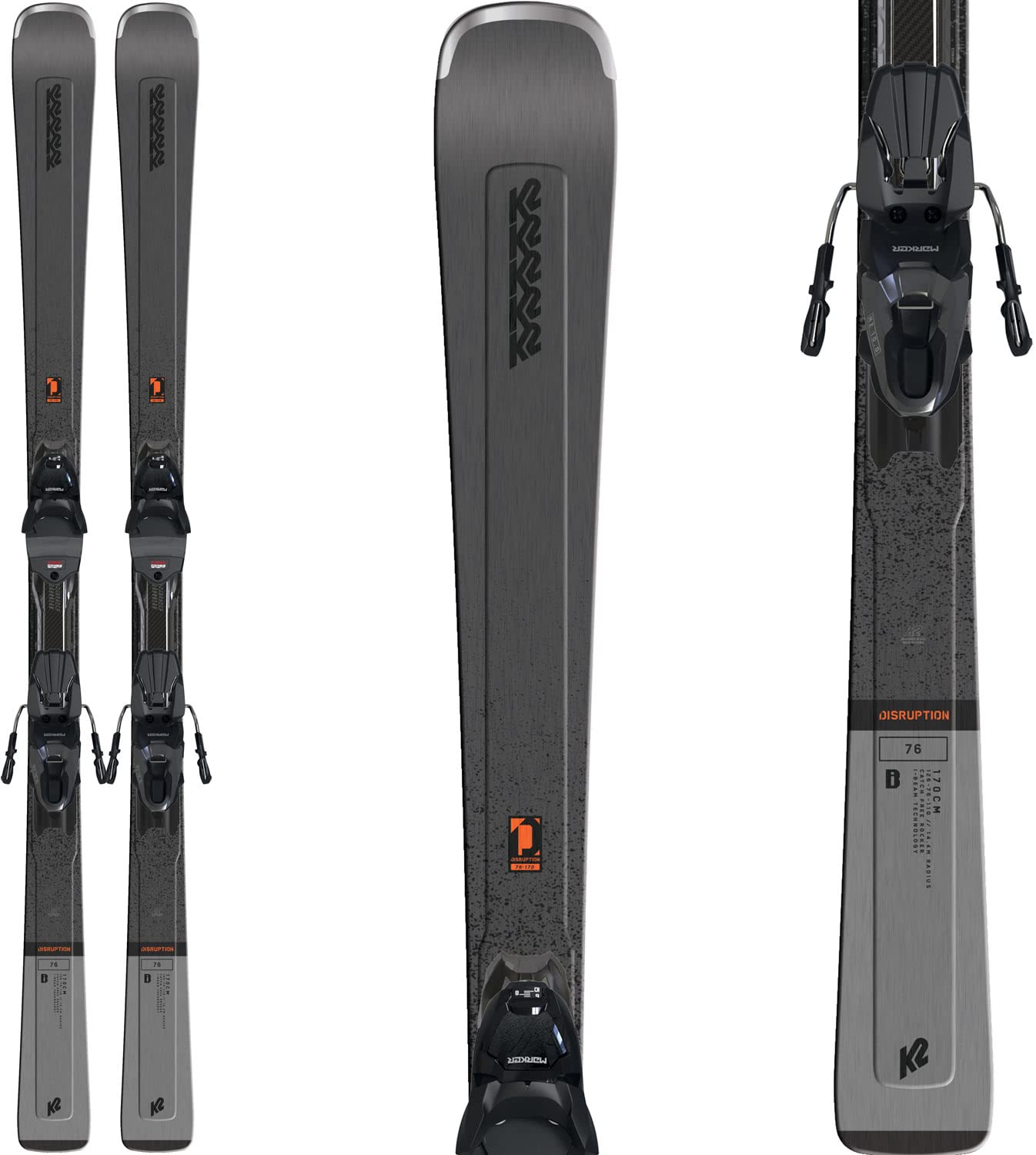 K2 Disruption 76 Mens Skis 156 W/M2 10 Quikclik Bindings
