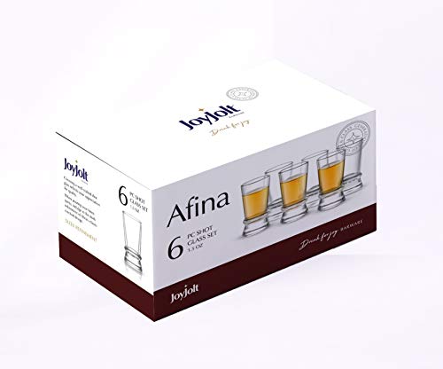 JoyJolt Afina Heavy Base Shot Glasses (Pack of 6) - 1.5-Ounces