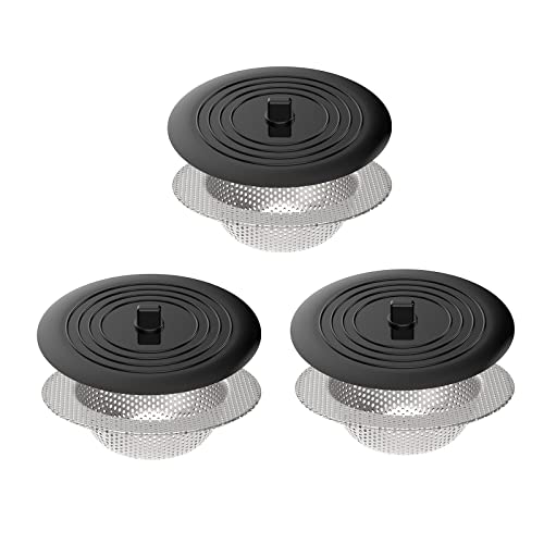 Ledorr 6PCS Kitchen Sink Strainer Sink Stopper, Universal Silicone Kitchen Sink Drain Strainer Cover Plug Stopper Kit, 4.5 Inch Stainless Steel Sink Filter Strainer, Food Catcher for Kitchen Sink