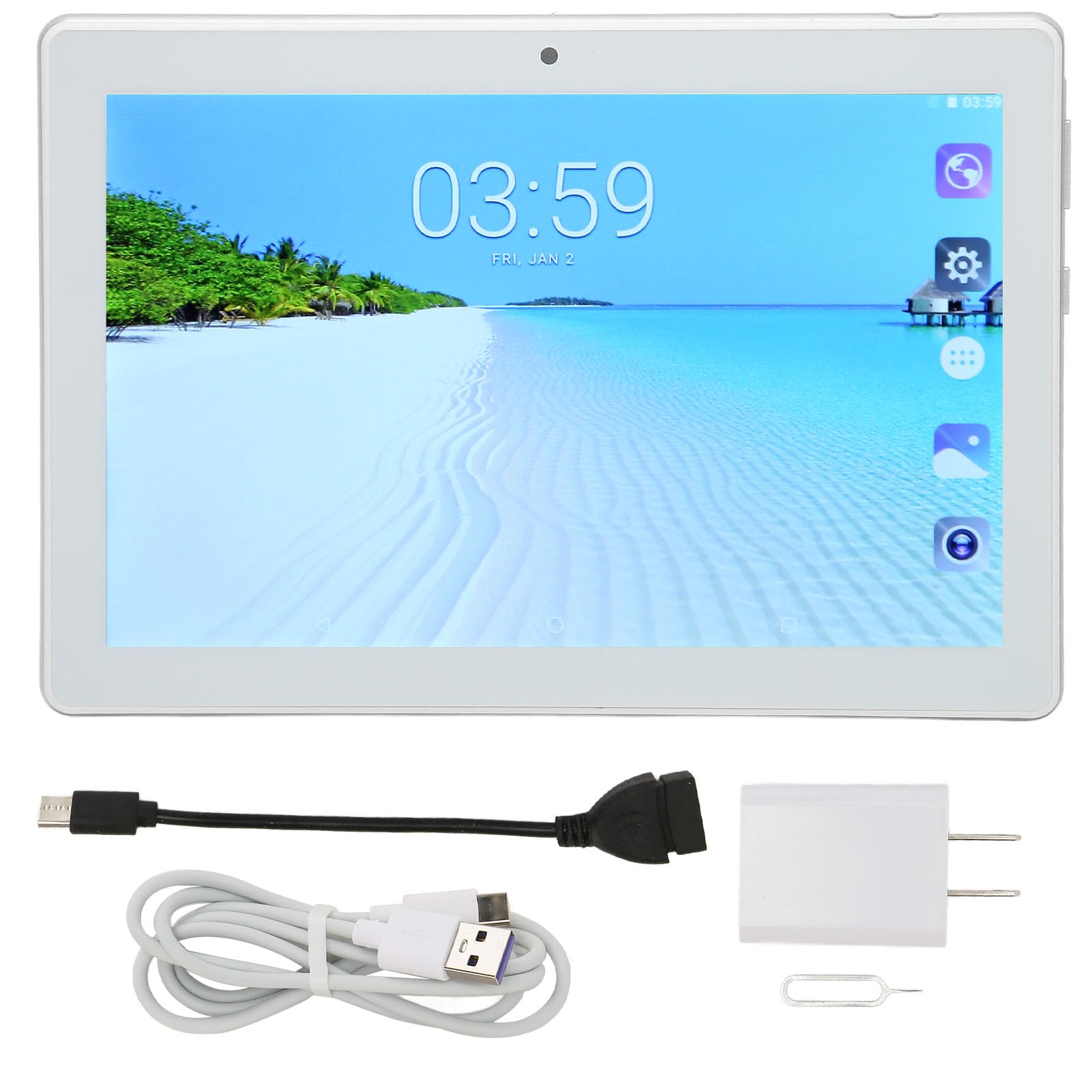 Gugxiom 8 Inch Tablet, 4G Calling Tablet, 6GB RAM 128GB ROM Office Tablet, 5MP+8MP Camera, Octa Core Processor, Dual Card Dual Standby, 6000mAh, 5G WiFi (Sliver)