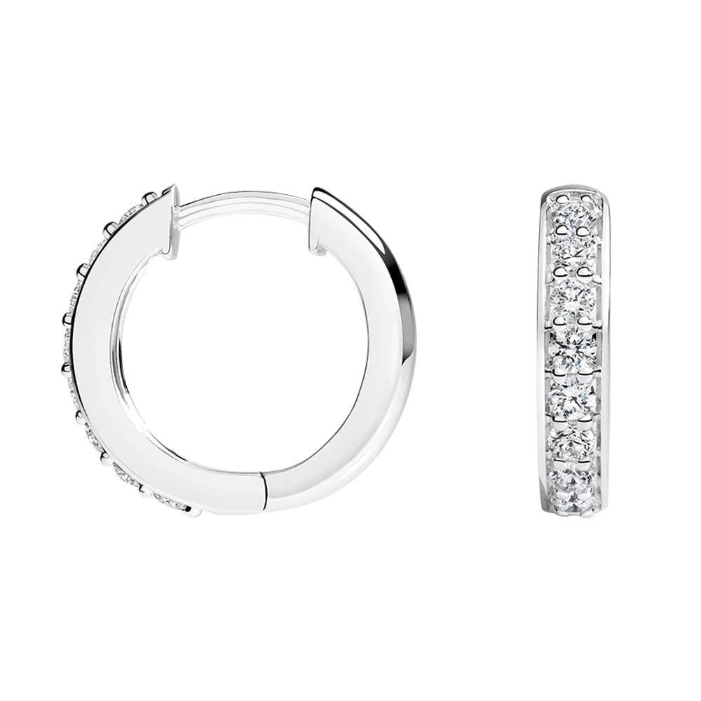 Hoop Earrings For Women 0.80 cttw Round Brilliant Cut White Moissanite Over 925 Sterling Silver