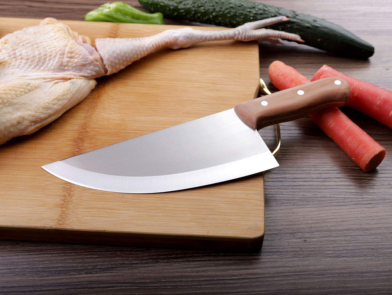 KOFERY 8-Inch Blade Handmade Forged Stainless Steel Butcher Knife Full Tang Big Meat Cleaver