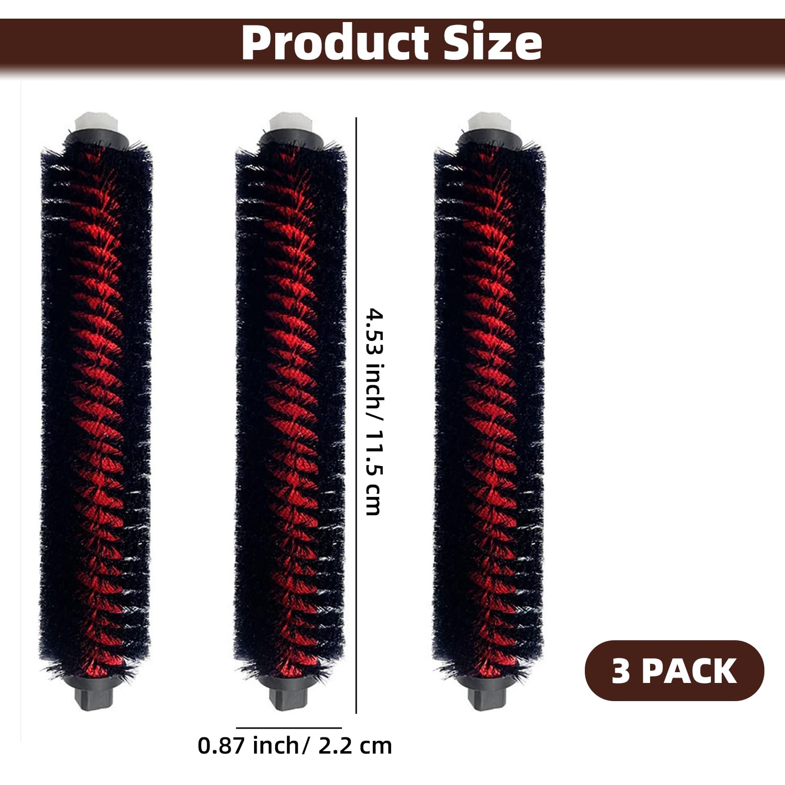 MZY LLC 3 Pack High-Speed Cleaning Brush Compatible with Roborock S7 MaxV Ultra & S8 Pro Ultra, Detachable & Washable Main brush for Roborock S7 Accessories for Mop Washing and Dock Self-Cleaning