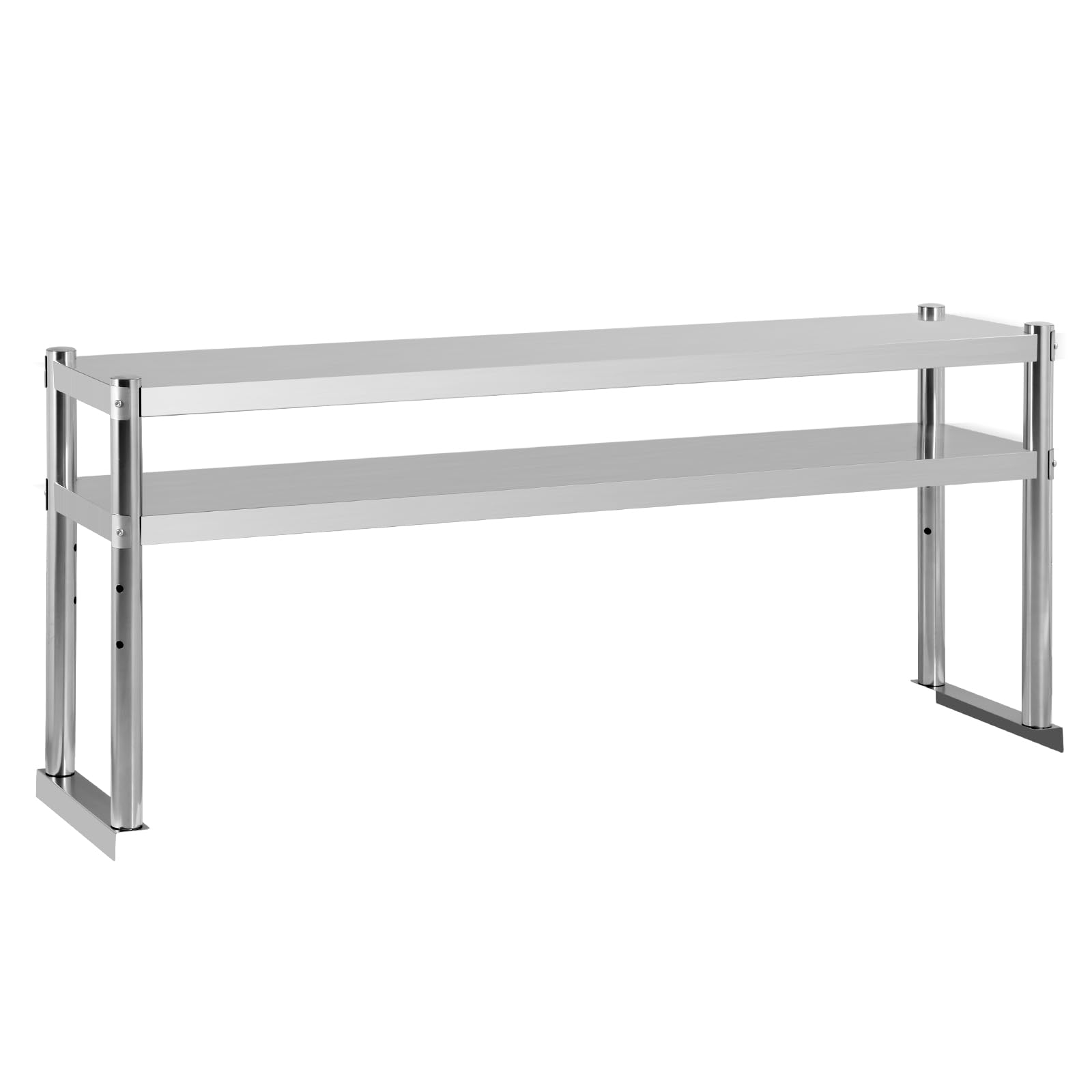 OUKIDR Stainless Steel Overshelf, Commercial Double Overshelf 2 Tier for Prep & Work Table in Kitchen, Restaurant & Home,12" X 60"