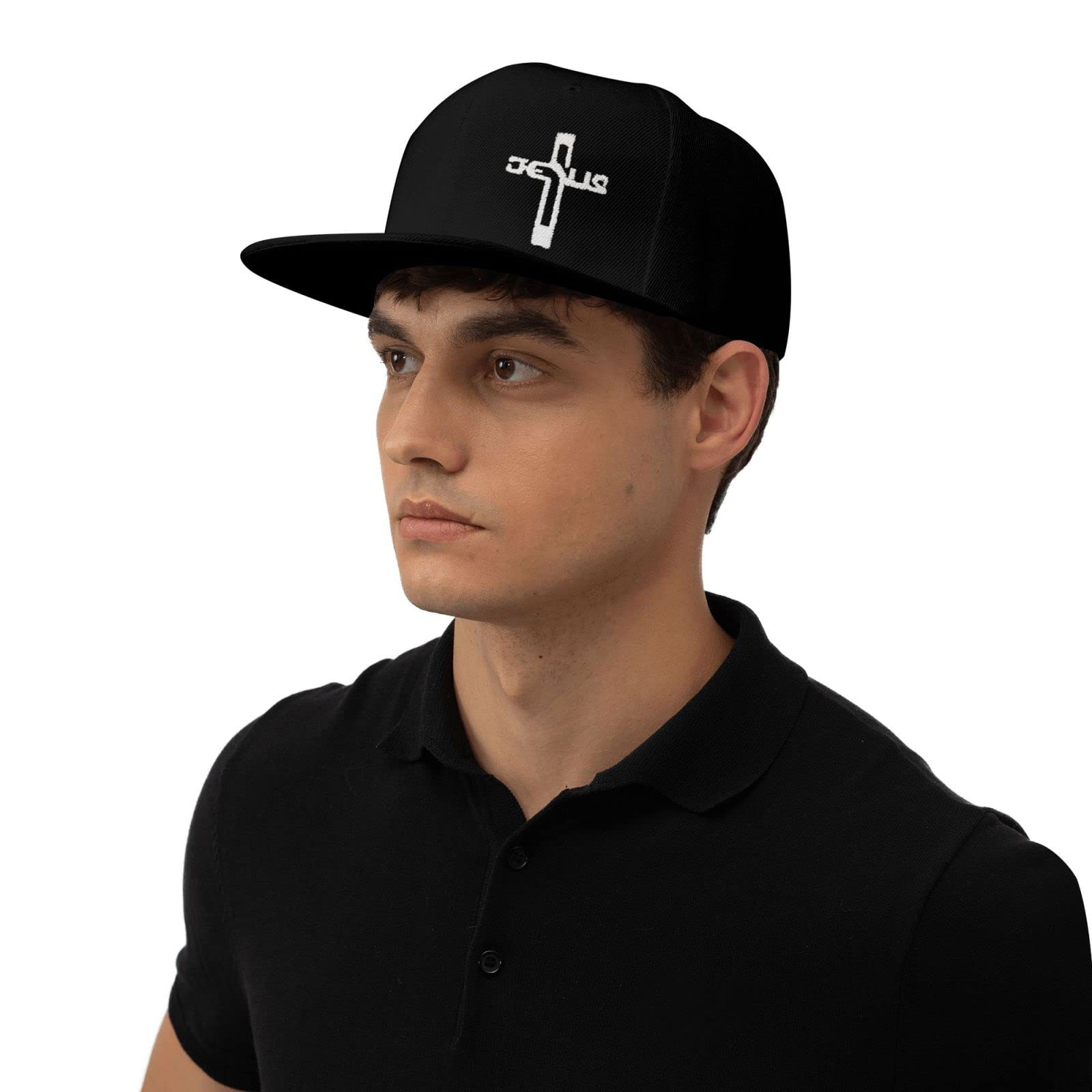Jesus Cross Unisex Embroidery Baseball Cap,Hip Hop Flat Brim Sun Hat,Adjustable Trucker Hat Visor,Outdoor Fashion Cap