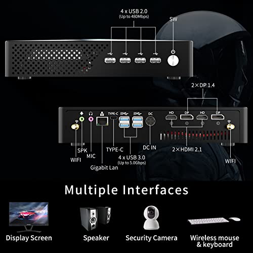 Kinupute Mini PC, Desktop Computer Core i9-9900KF 3.6-5.0GHz, Windows 11 Pro, 32G DDR4| 1T NVME M.2 SSD, GeForce RTX3050 8G, 2X HDMI2.1 & 2X DP 8K Outputs, BT5.1/WiFi6 for Gaming/Office/HTPC/Design
