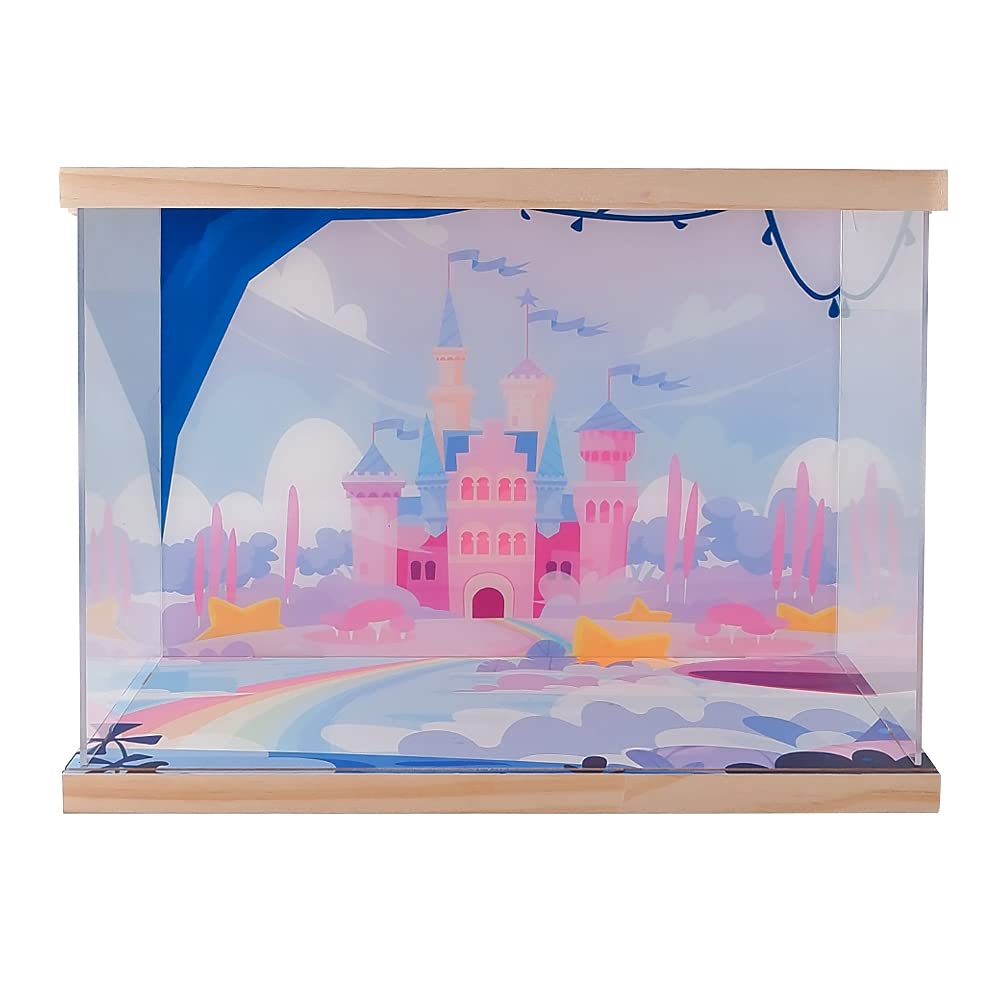 kivcmds Pop Mart Display Case with Light,Acrylic Dustproof Display Shelf for Funko Pop Action Figures,Miniature Figurines Collectibles Toys Storage Box