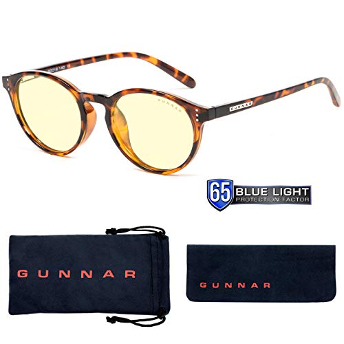 GUNNAR - Blue Light Reading Glasses - Blocks 65% Blue Light - Attaché, Tortoise, Amber Tint, Pwr +1.0