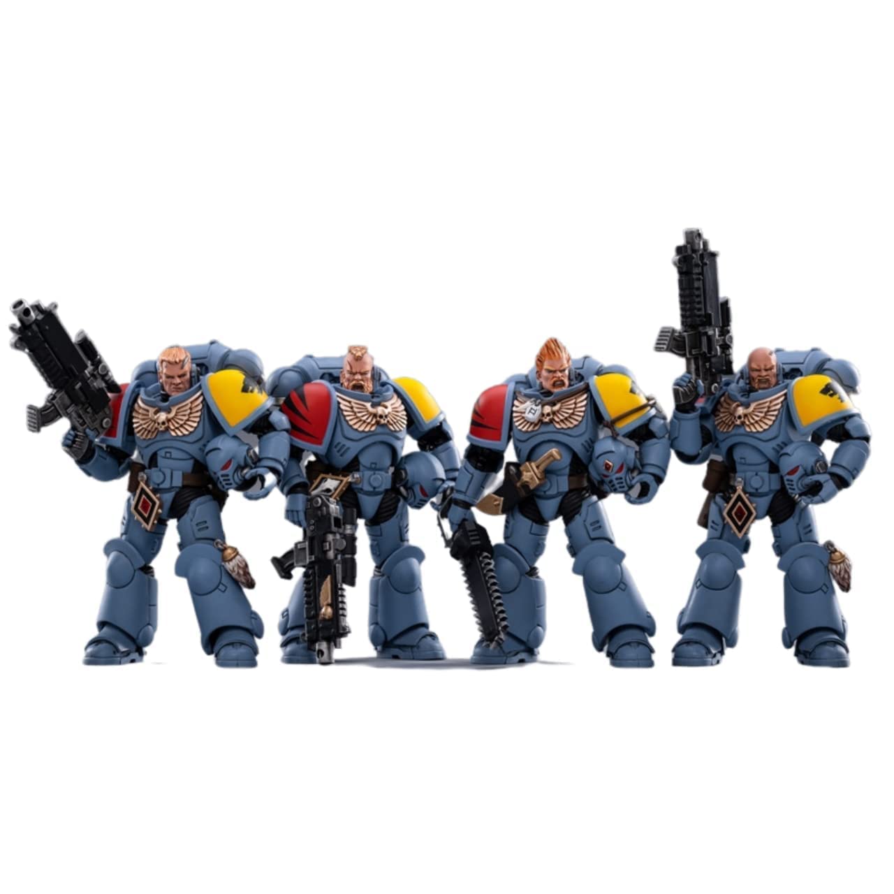 JoyToy Warhammer 40K 1/18 Action Figure Space Wolves Claw Pack Model(Set of 4 Figures), Blue