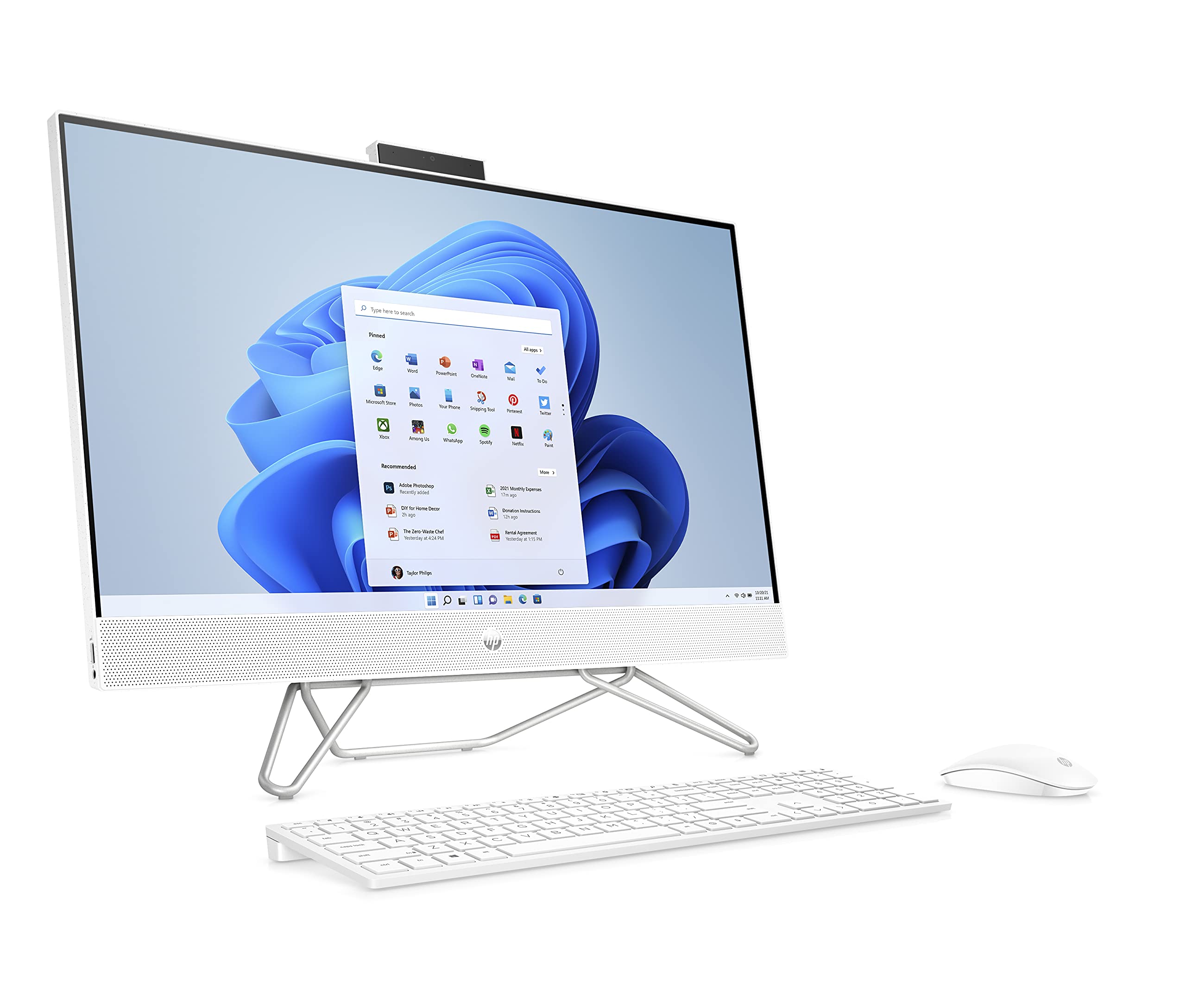 HP 27” All-in-One Desktop PC, AMD Ryzen 7 5700U, 12GB RAM, 256GB SSD & 1TB HDD, FHD IPS Display, Windows 11 Pro(27-CB0052, 2022)(Renewed)