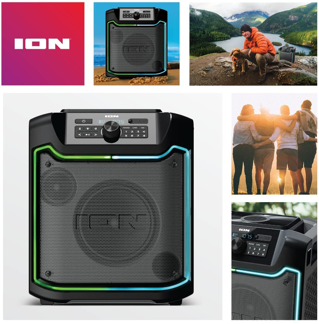 ION Trailblazer - High-Power All-Weather Rechargeable Bluetooth Speaker with Qi Wireless Charging