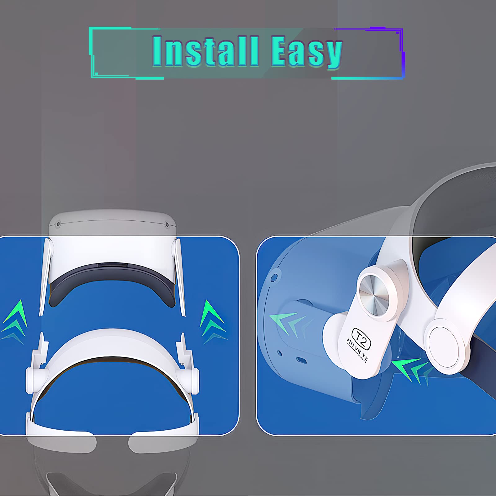 Head Strap Compatible with Oculus Quest 2, Detachable & Adjustable Headband Strap for VR, Enhanced Support with Head Cushion, Reduce Face Pressure Comfortable Touch