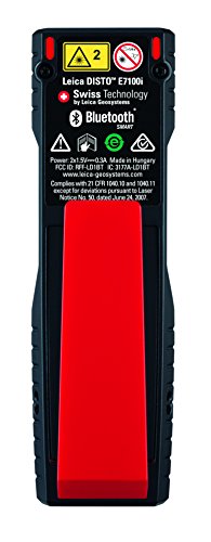 Leica DISTO E7100i 200ft Laser Distance Measure with Bluetooth, Black/Red