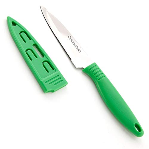 kitchen Paring Knives Knife Sets With Safety Sheath Cover, Set of 4, Red, Yellow, Blue & Green Knife