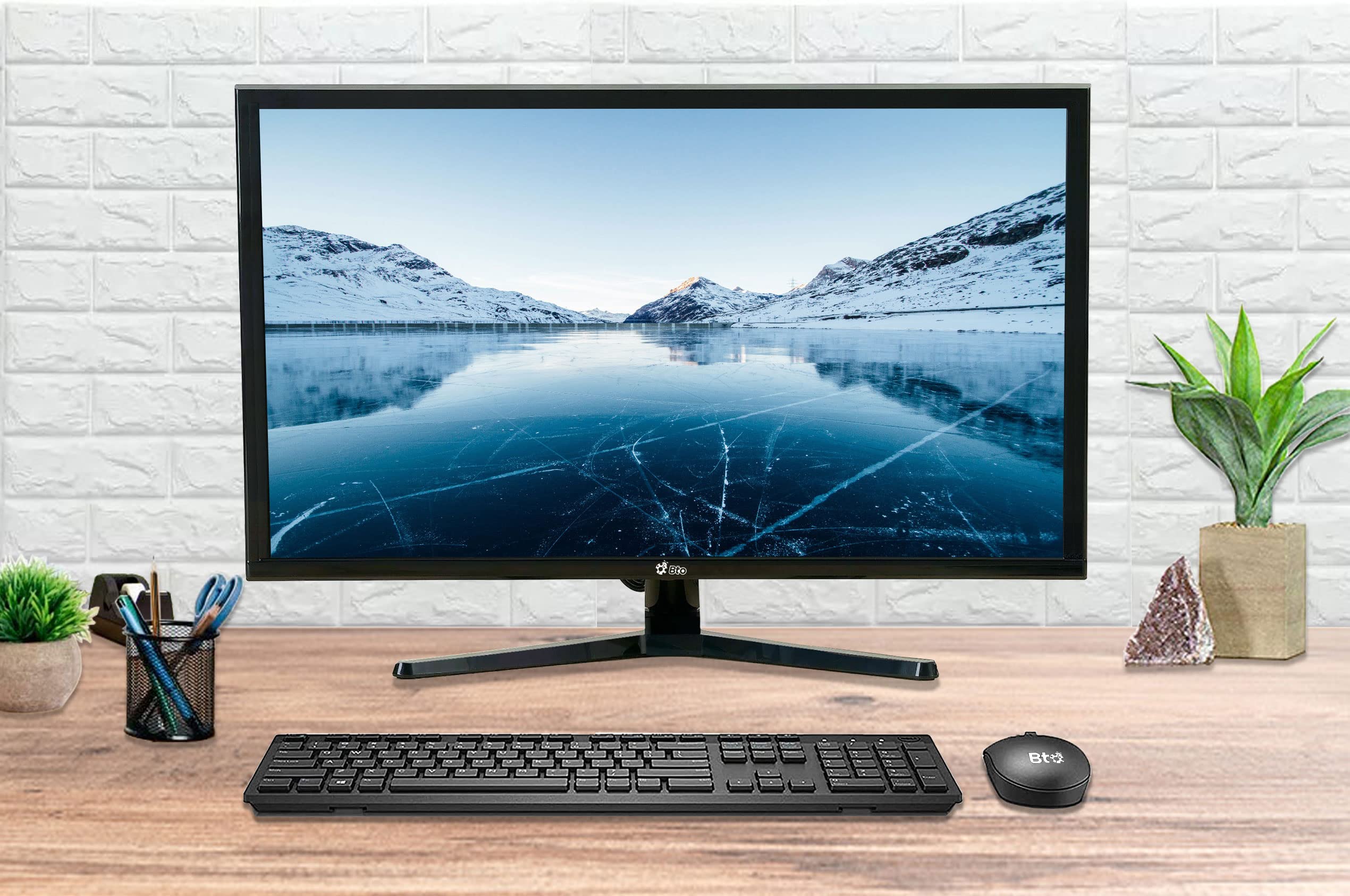 Lenovo All in one Tiny Computer Desktop PC, Intel Pentium J3710 Processor, 8GB Ram, 500GB Hard Drive, New 19 Inch Monitor, Wireless Keyboard and Mouse, WiFi/Bluetooth, Windows 10 (Renewed)