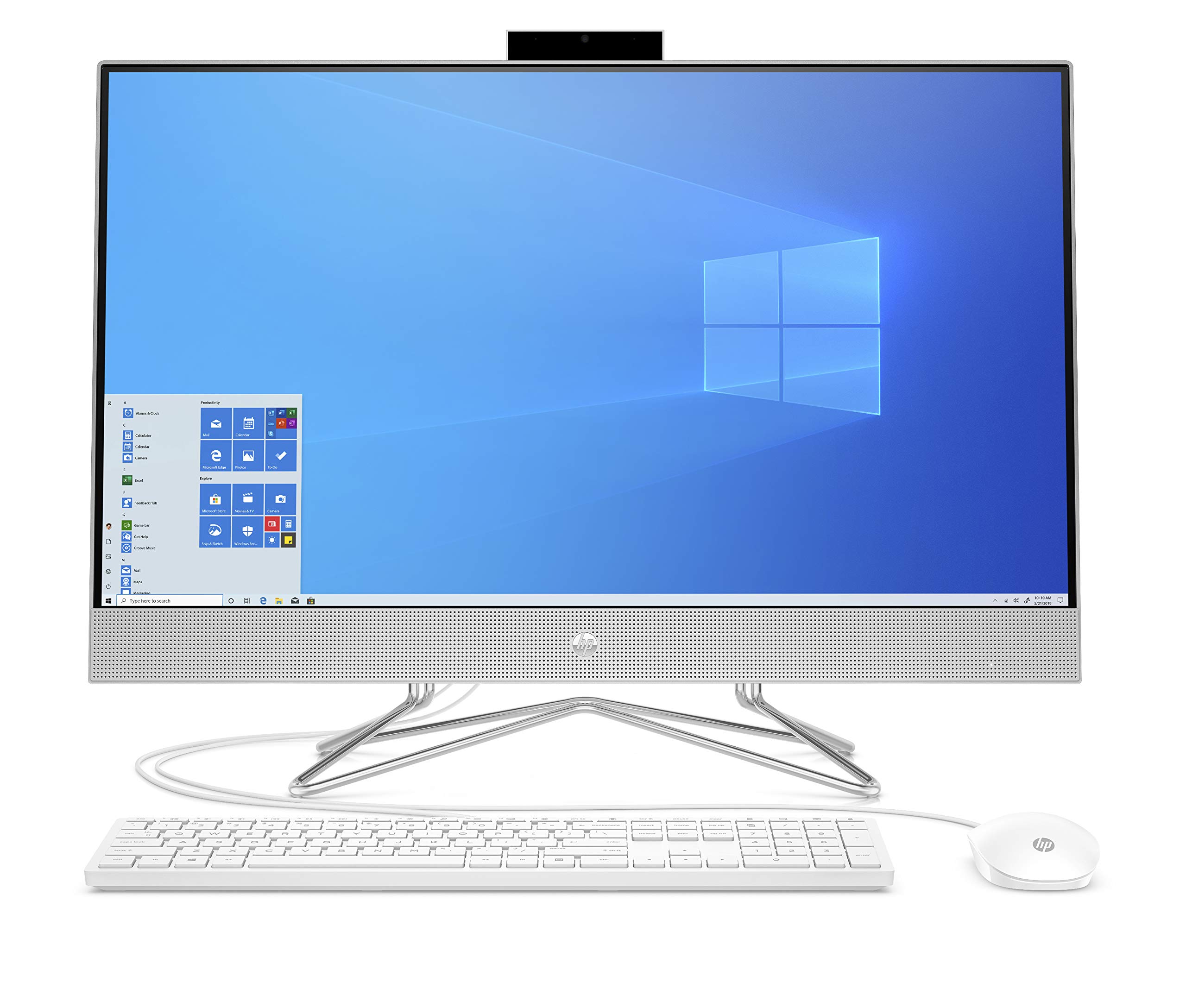 HP All-in-One Desktop Computer, 11th Generation Intel Core i5-1135G7 Processor, Intel Iris Xe Graphics, 8 GB RAM, 256 GB SSD, Windows 10 Home (27-dp1006, Natural Silver)