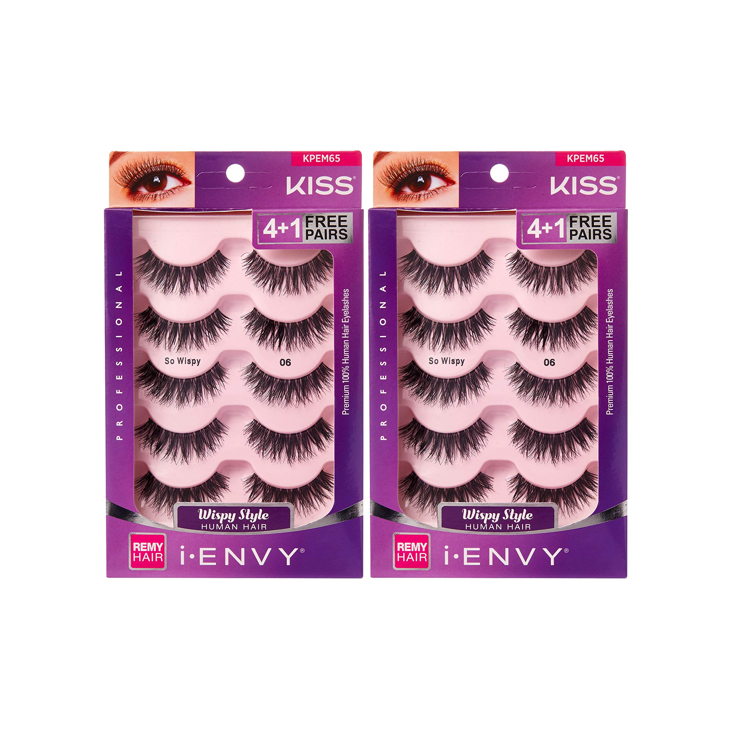 iENVY by KISS So Wispy Eyelashes 5 Pair Multi Pack (KPEM65) (2 PACK) Natural Wispy Style Made with Natural Hair…