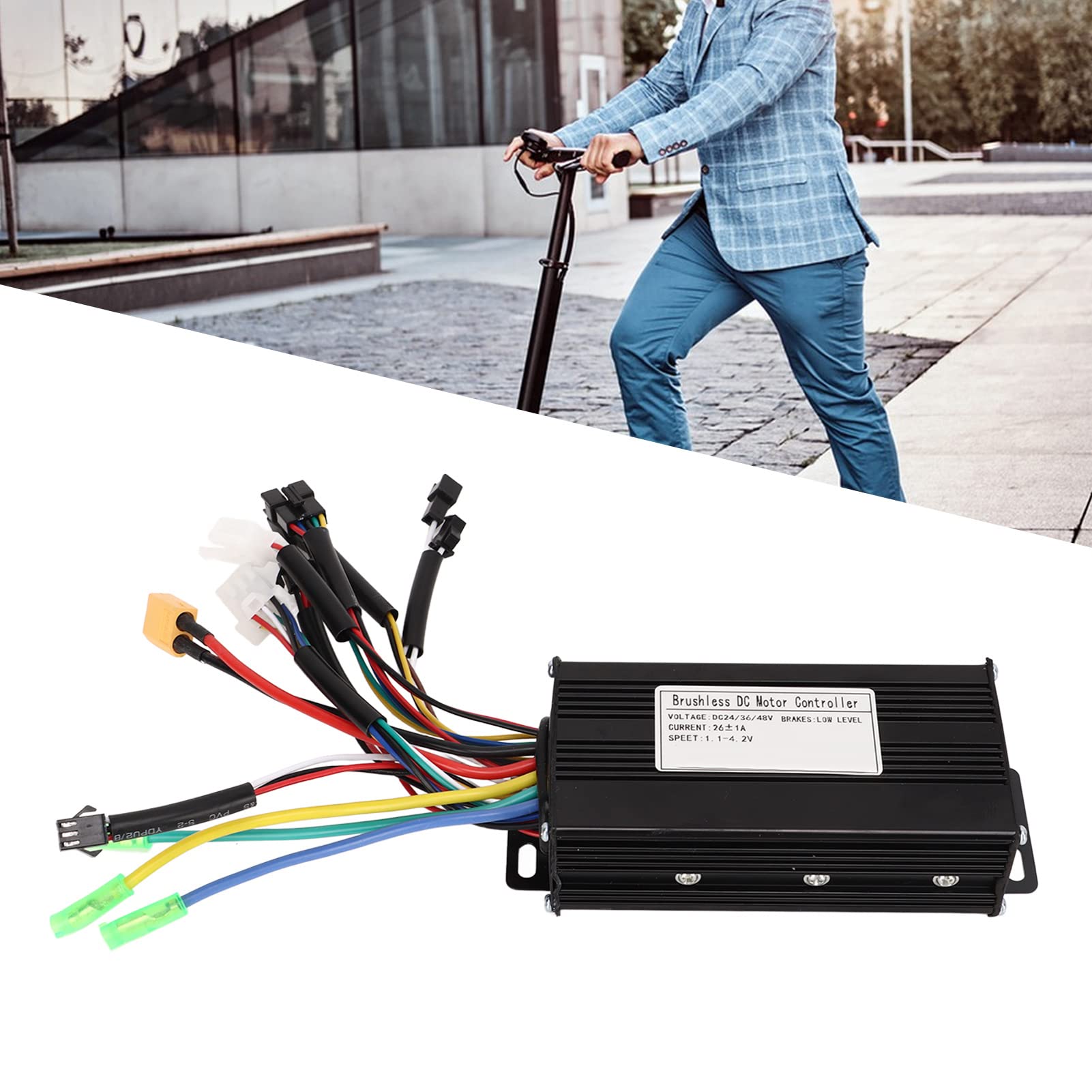 Keenso Electric Bike Controller Brushless Motor, 24V 36V 48V 500W 750W 3 Mode Sine 26A Modified Accessories