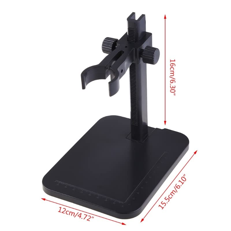 LXXSH Aluminum Alloy Microscope Stand Portable Up and Down Adjustable Digital Electronic Microscope Holder Stand (Color : A, Size : 15x15x12cm)