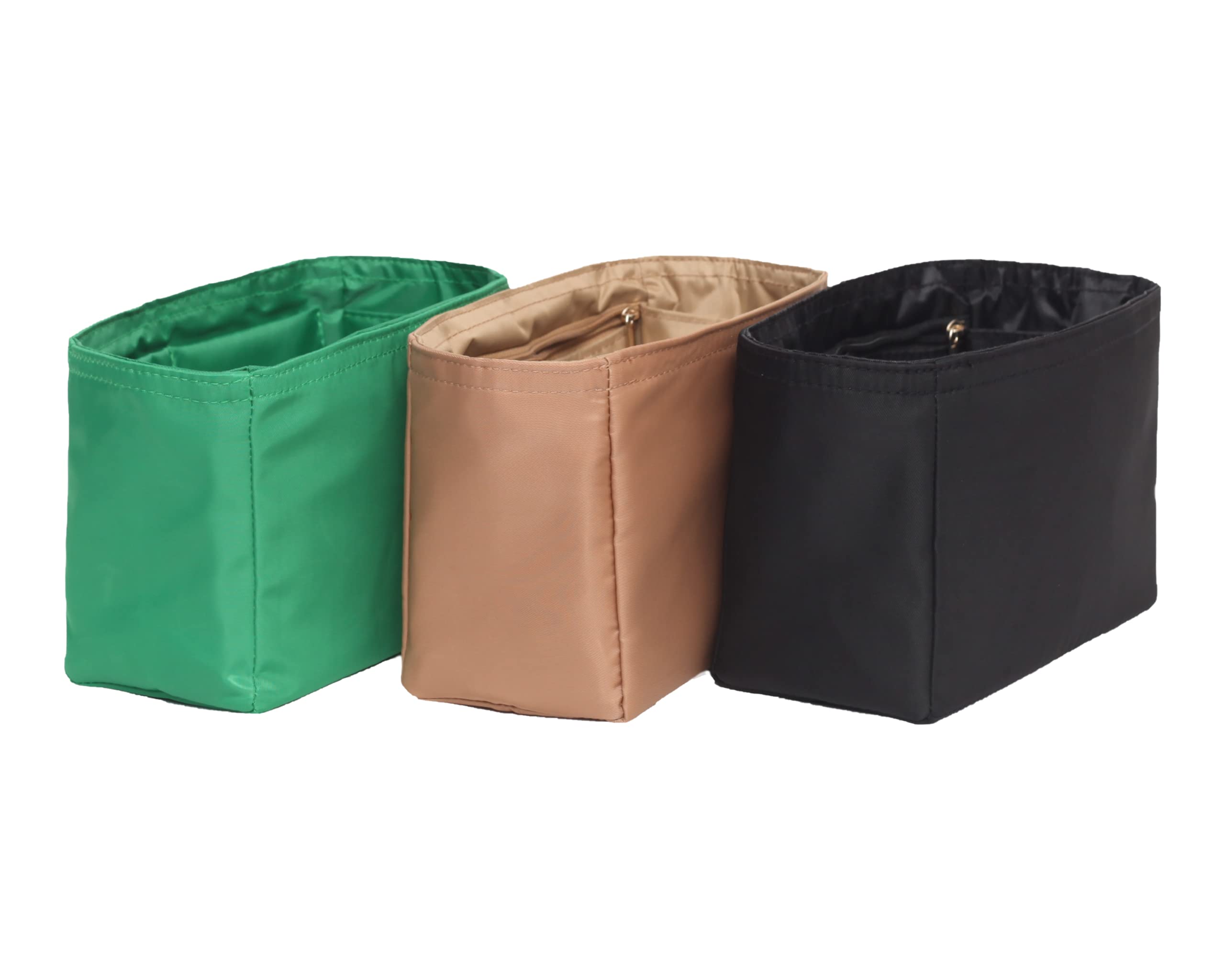 KEEPBLING Nylon Bag in Bag for Goyard Anjou Mini Organizer Inner with a Zipper Closer Waterproof (SAND)