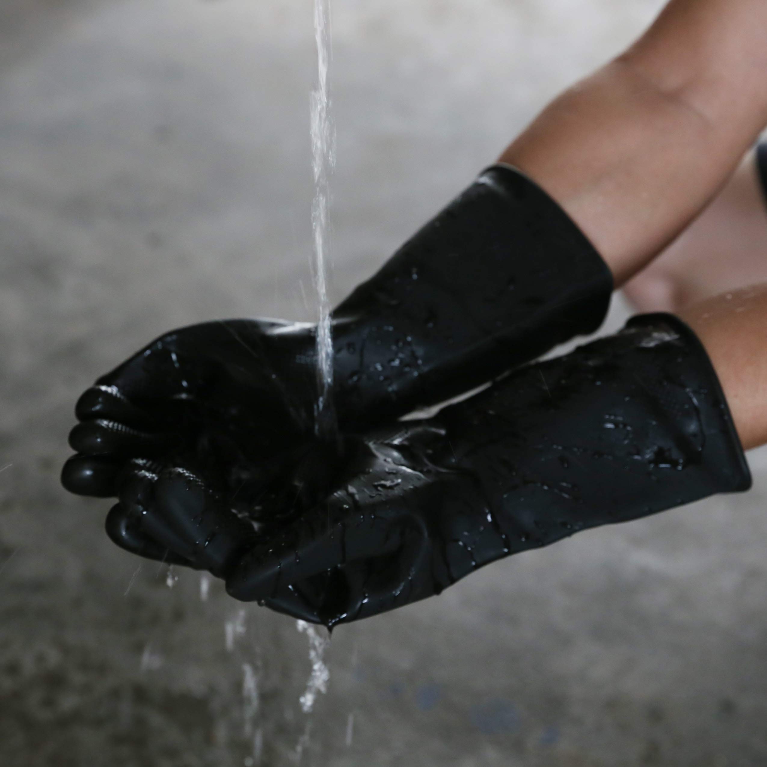 HHPROTECT Chemical Resistant Gloves,Waterproof Reusable Cleaning Rubber Glove 1Pair