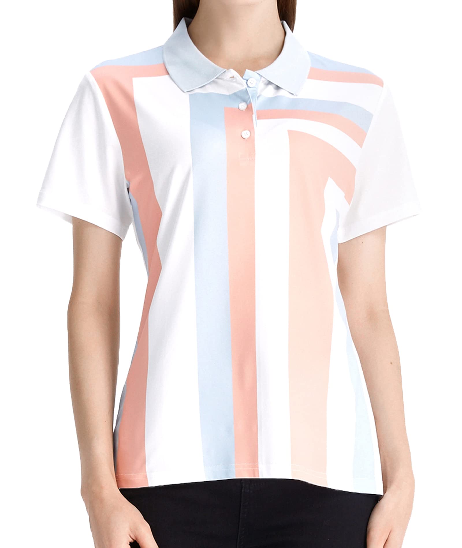 JACKETOWN Womens Golf Apparel Short Sleeve Tennis Shirt Graphic Tshirts(White,XL)