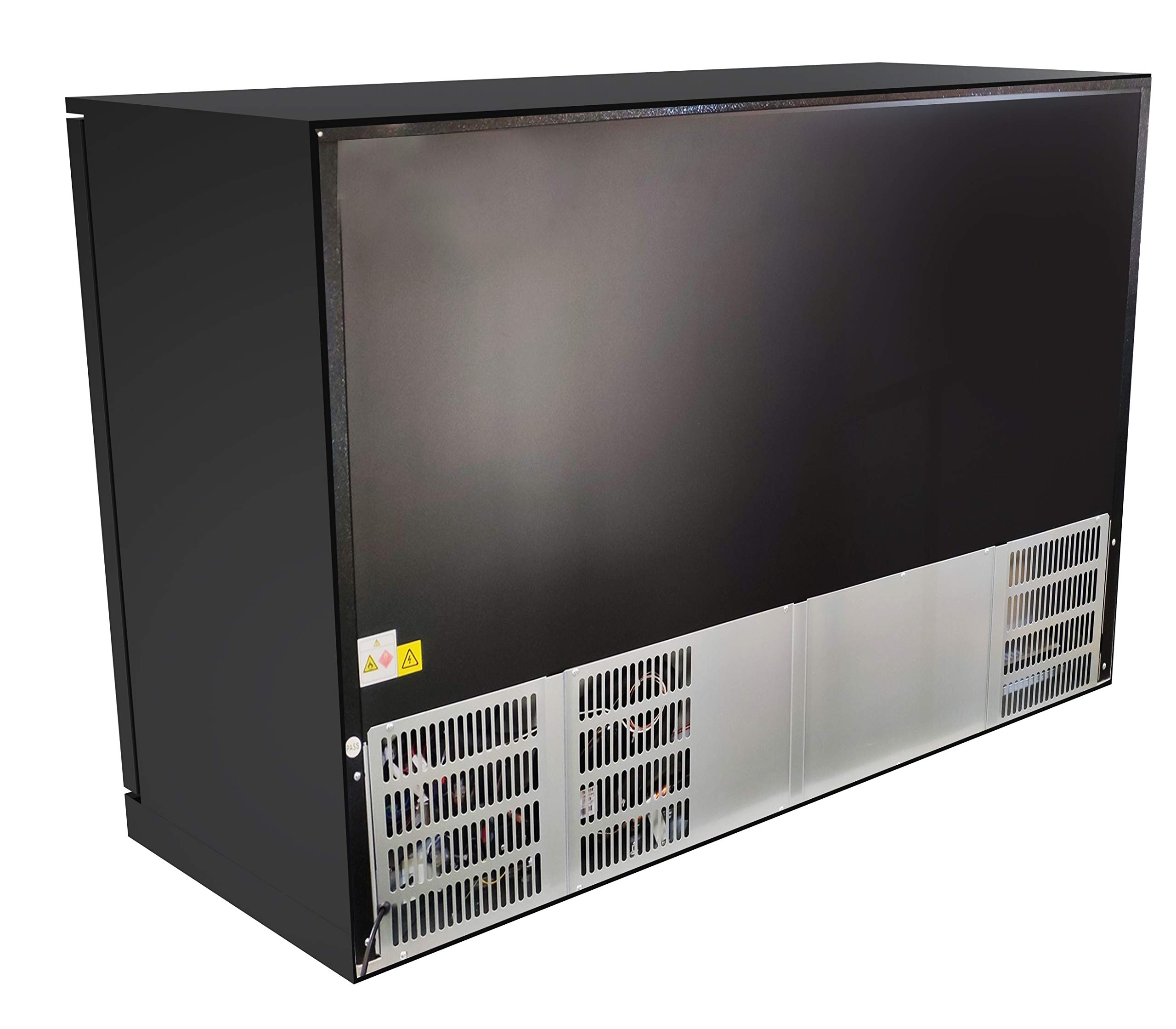 KoolMore - BC-3DSW-BK 3 Door Back Bar Cooler Counter Height Glass Door Refrigerator with LED Lighting - 11 cu.ft, Black
