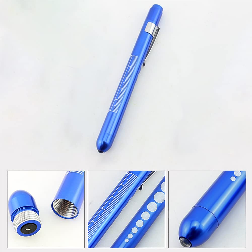 LINNNZI Pen Light for Nurses, 10 Pack LED Medical Pen Light with Pupil Gauge and Ruler - Reusable White & Warm Light LED Torch with Pocket Clip for Students Doctors Daily Use
