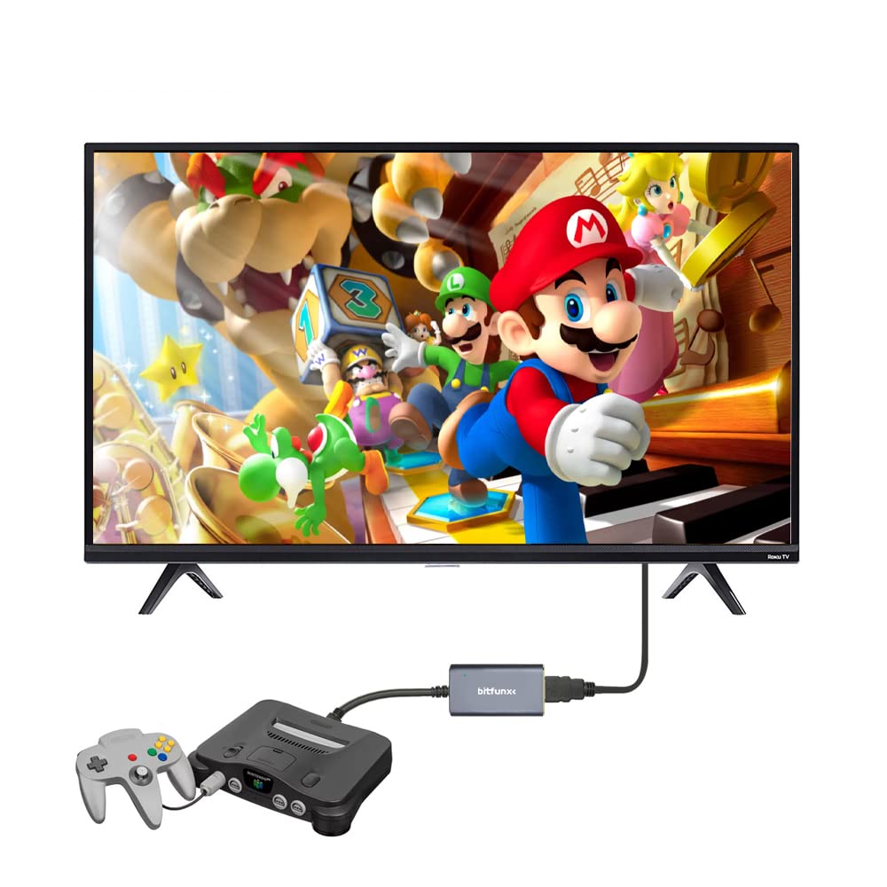 Kacenray HDMI Adapter for N64 / SNES/SFC/NGC, Support 2X Line Doubler and S-Video/Composite to HDMI, Video Game HDMI Converter for Nintendo 64, Super Nintendo, Super Famicom and Gamecube