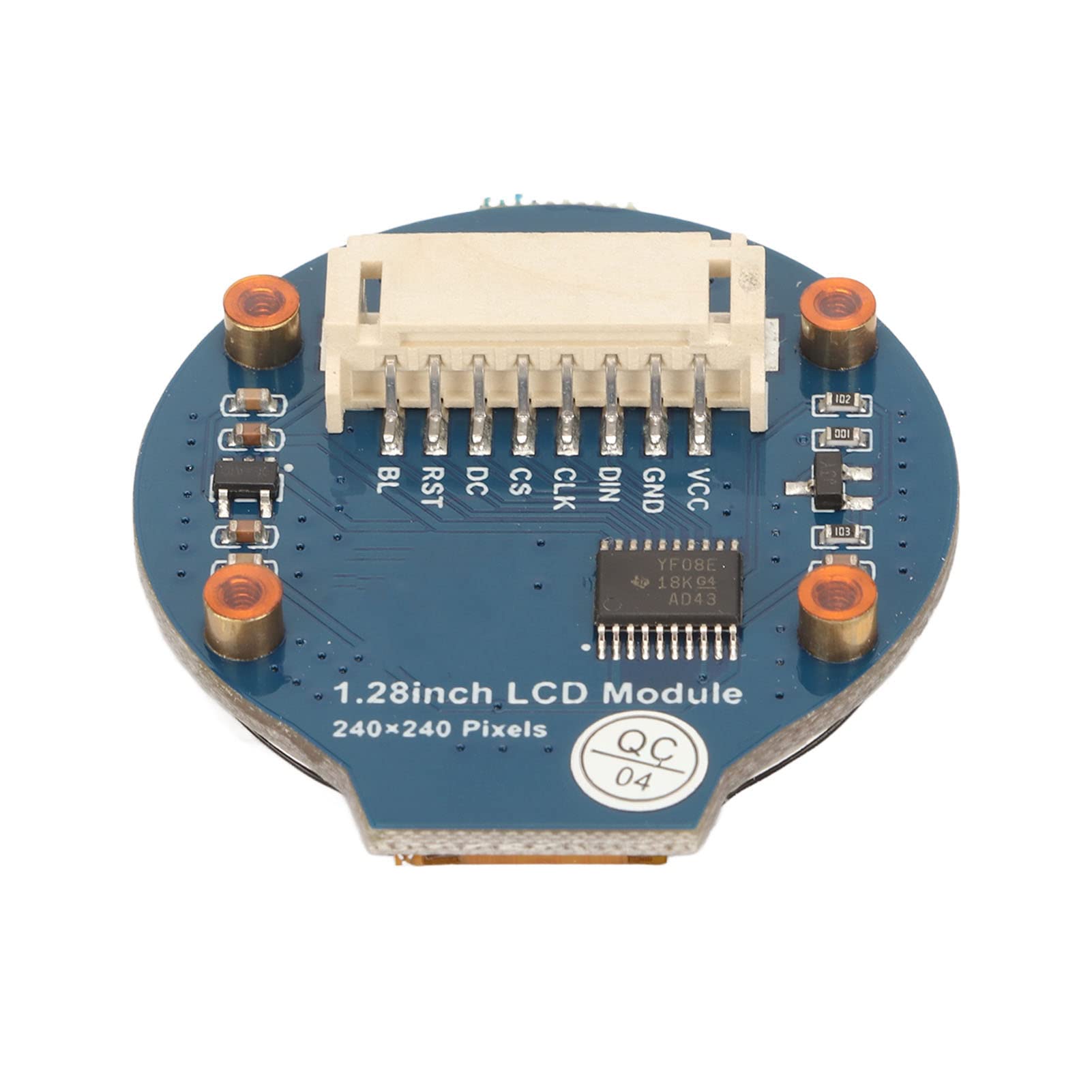Naroote Round LCD Module, 129600 Bytes Gram LCD Display Module 65K Colors 1.28in for MCU Interface