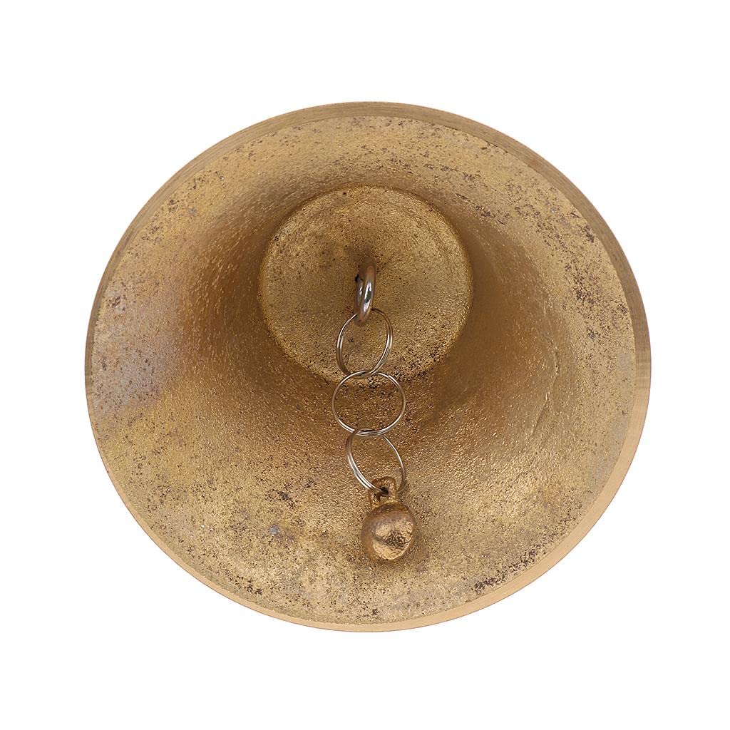 KLKCMS Exquisite Handmade Copper Hand Bell w/Wooden Handle Buddhist Handbell, 8 x 15cm