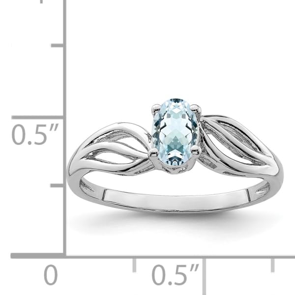 IceCarats 925 Sterling Silver Blue Aquamarine March Birthstone Ring Gemstone Band 925 Sterling Silver - March - Size 8