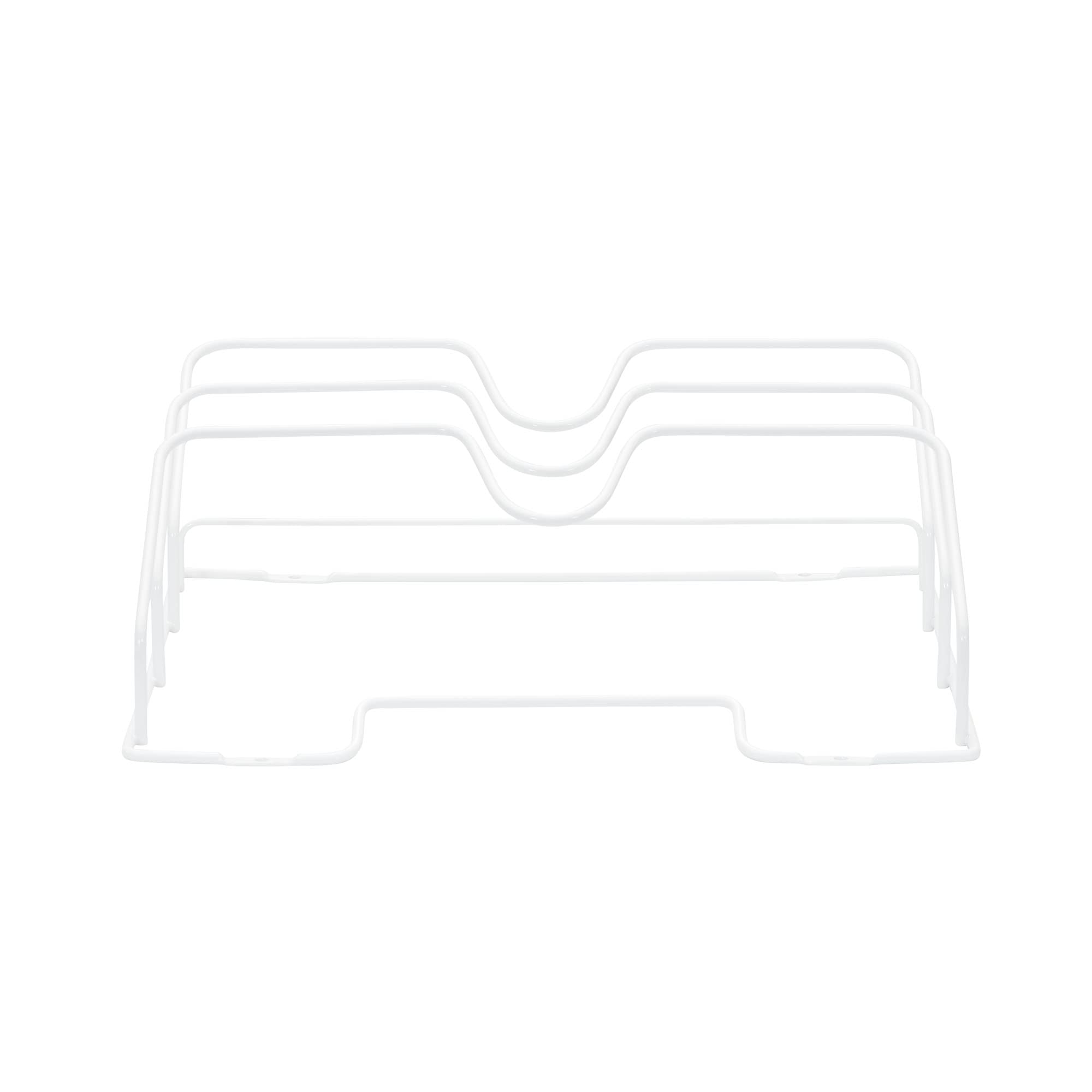 Household Essentials Oversized Cabinet Door Lid Holder, 3 Slots, Steel Wire Frame, White Powder Coating, Easy Installation, Hardware Included, Great for Larger Skillet Lids or Paper Bags
